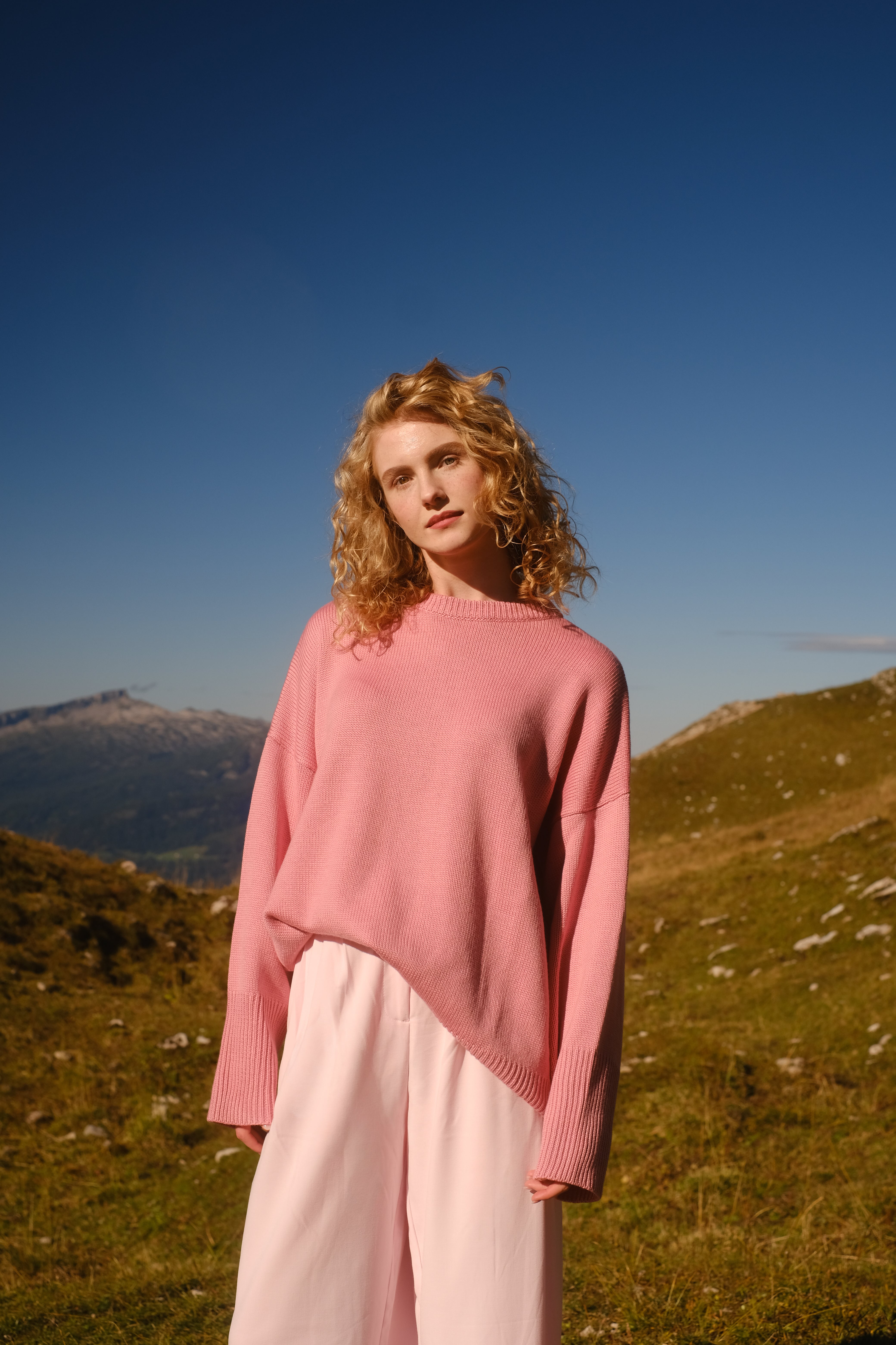 Pink mousse sweater – Amie Knitting